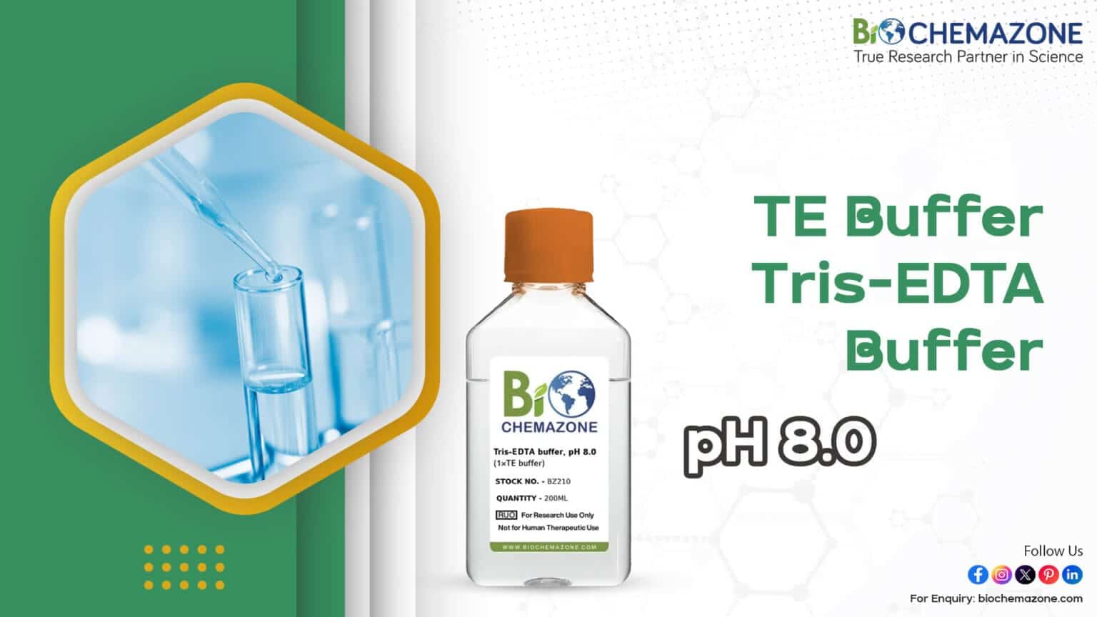 High-Quality Tris-EDTA Buffer, pH 8.0 | DNA/RNA Protection